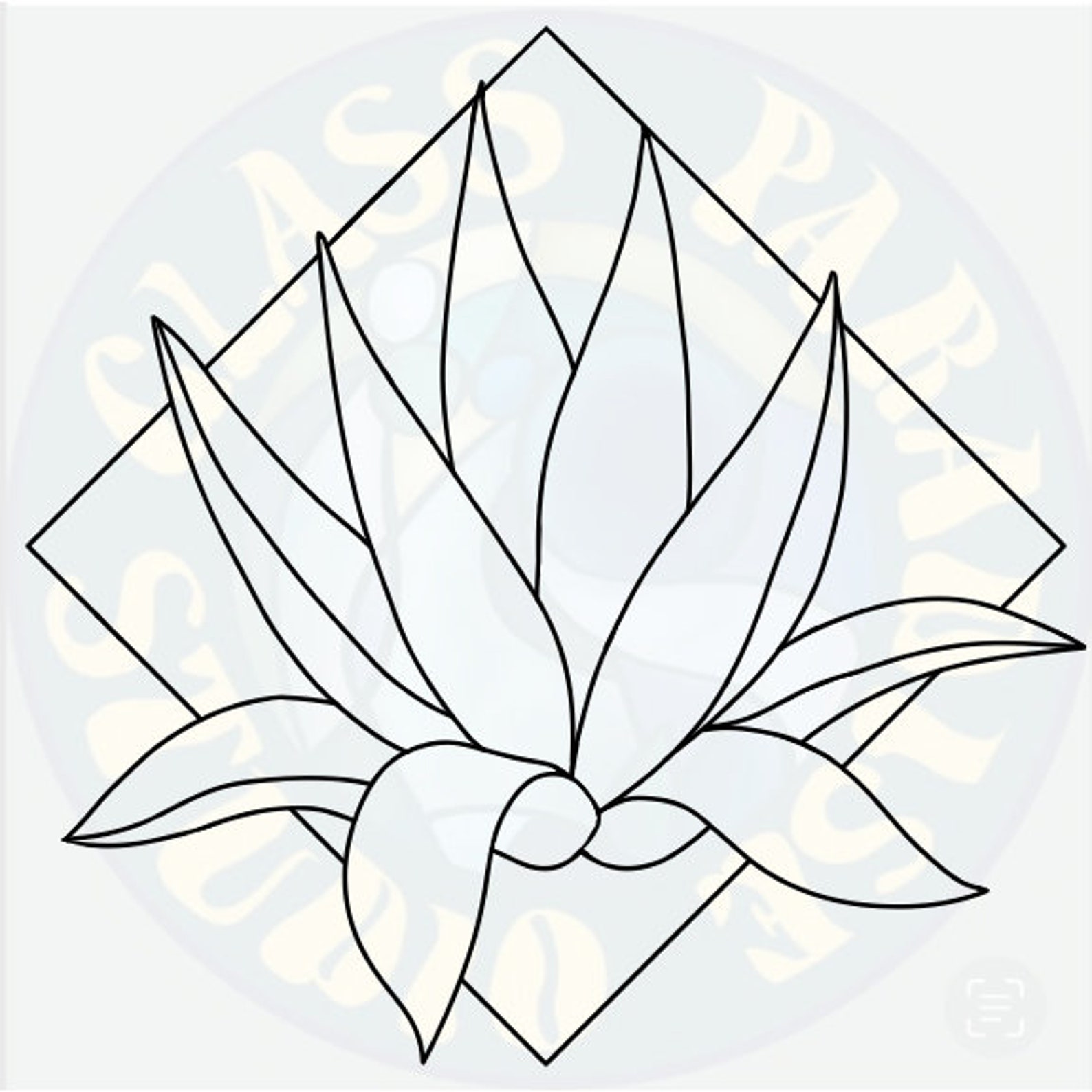 Square Agave Stained Glass Pattern PDF Digital File - Etsy