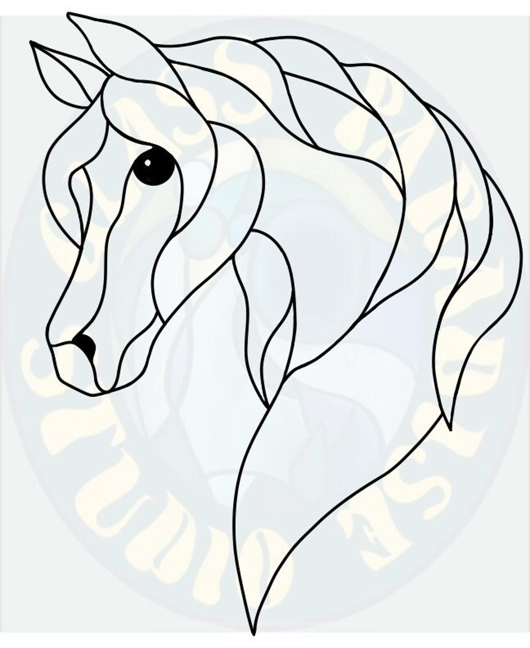 Horse Stained Glass Pattern PDF Digital File - Etsy