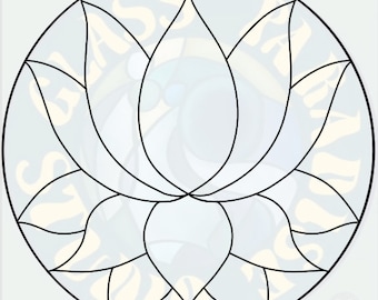 Simple Lotus Stained Glass Pattern, Digital Download, Beginner Pattern ...