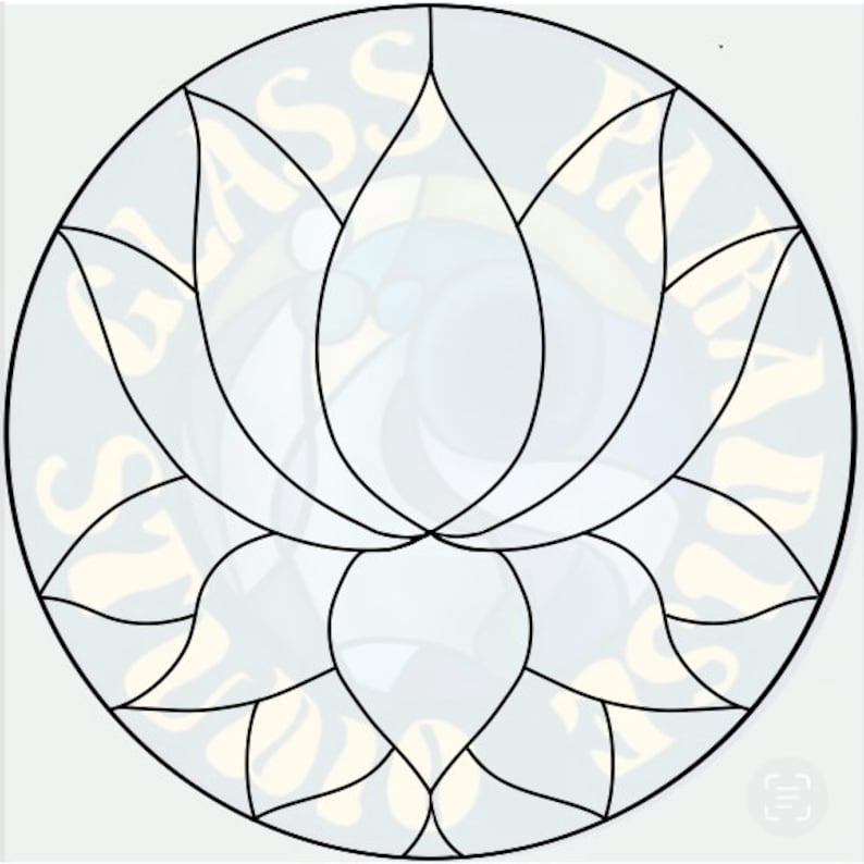 Lotus Stained Glass Pattern PDF Digital File - Etsy
