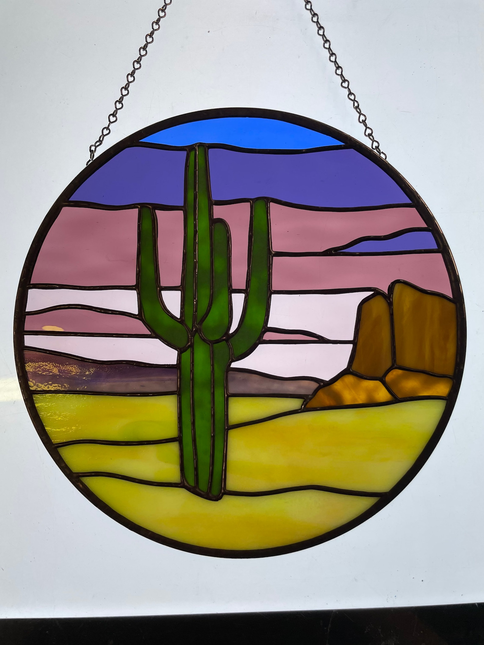 Desert Cactus Stained Glass Pattern PDF Digital File | Etsy