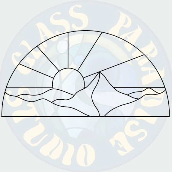 Mountain Sunset Stained Glass Pattern PDF Digital File - Etsy Australia