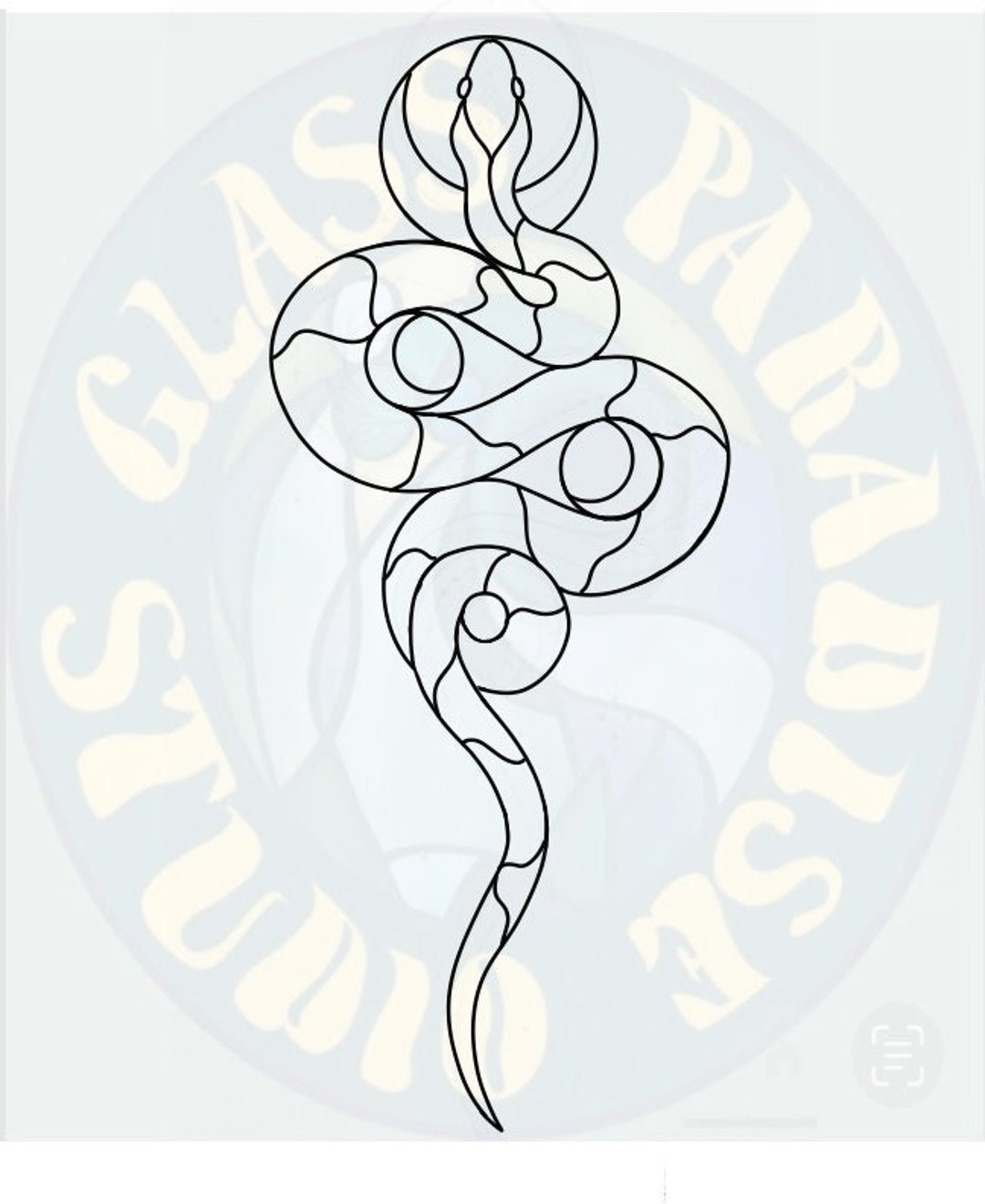 Lunar Snake Stained Glass Pattern Digital File PDF & PNG - Etsy