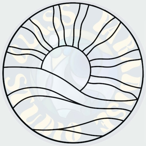 Sun & Wave Stained Glass Pattern PDF PNG JPG Digital File - Etsy