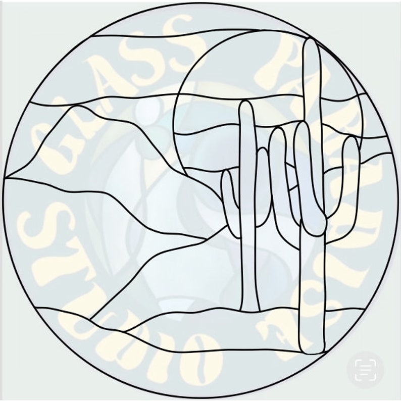 Two Cacti Stained Glass Pattern PDF Digital File Bonus - Etsy