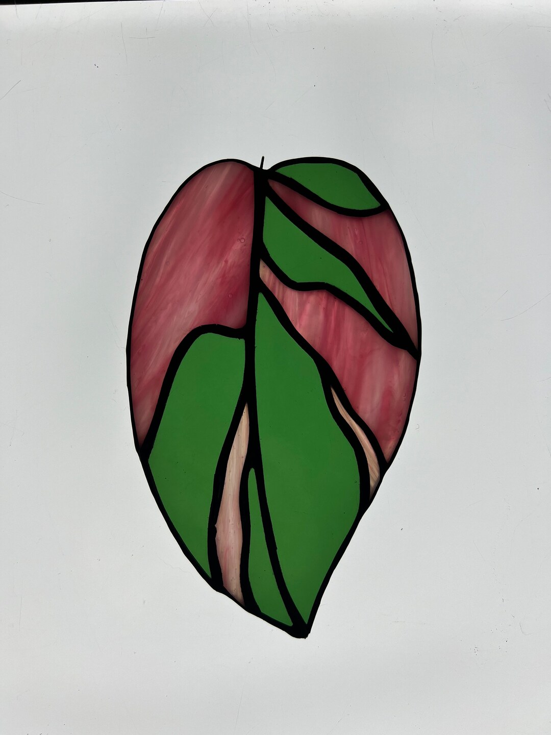 5.5 Pink Princess Philodendron Leaf Stained Glass Sun Catcher - Etsy