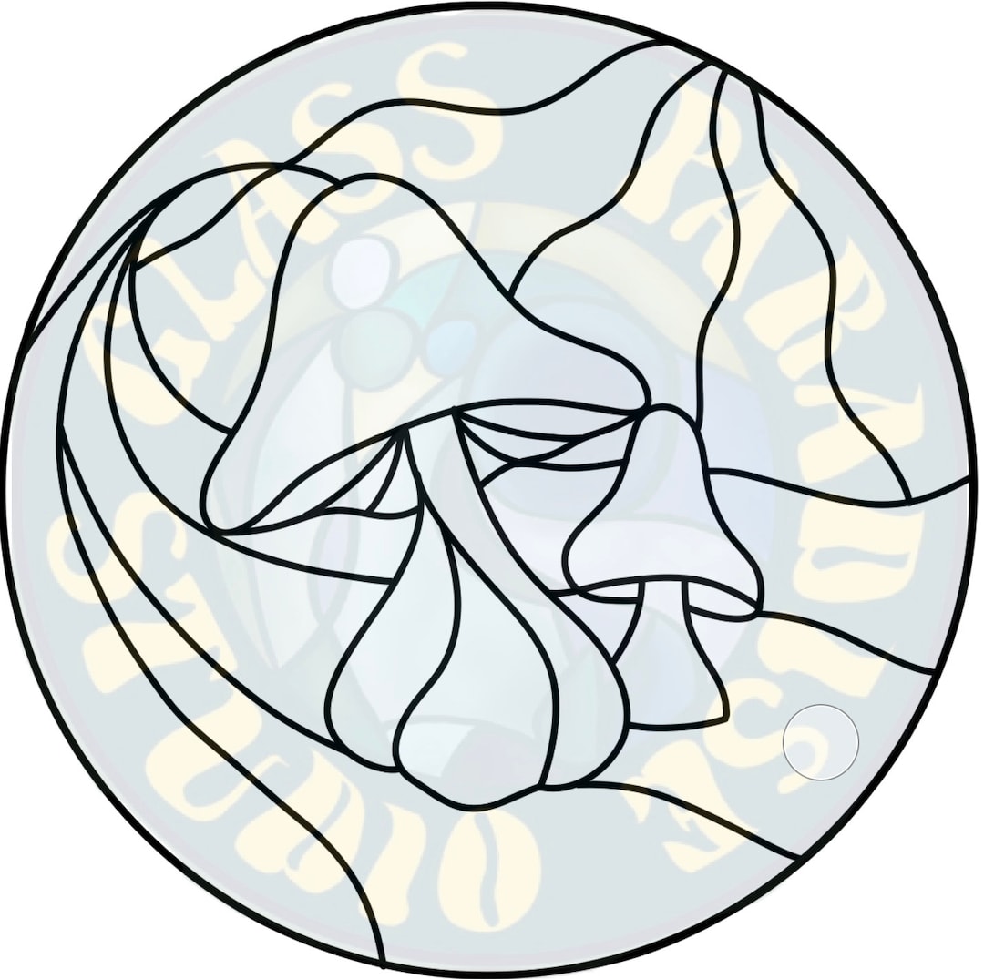 Funky Mushroom Stained Glass Pattern PDF Digital File - Etsy
