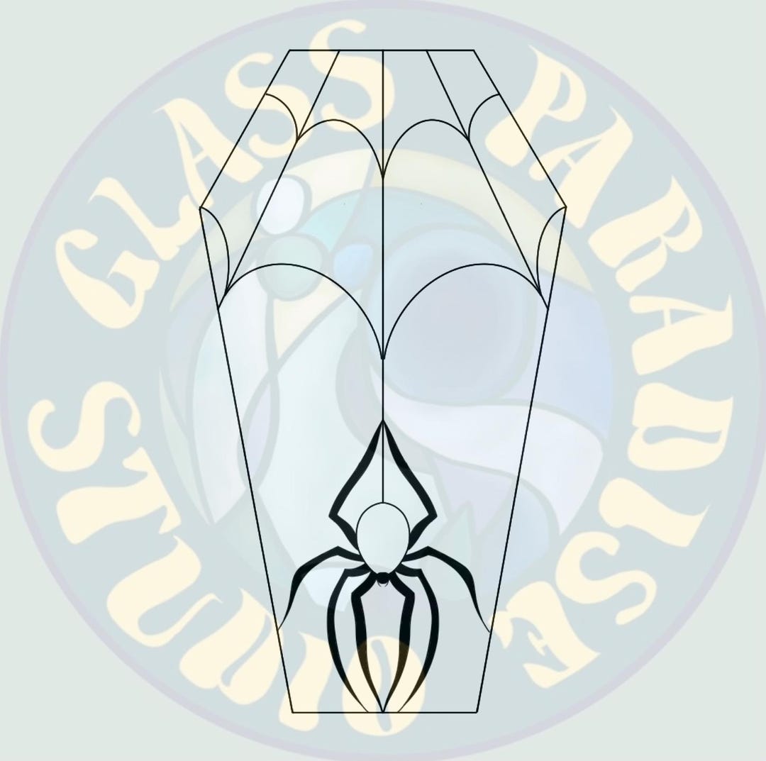 Coffin With Copper Foil Overlay Spider Stained Glass Pattern Pdf, Jpg ...