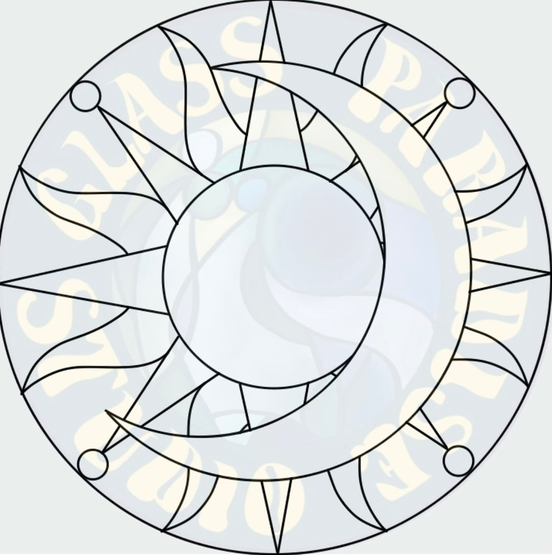 Sun and Moon Stained Glass Pattern PDF, Jpg, Png, and Psd Digital File ...