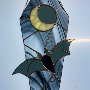 2 Files Coffin With 2 Bats & One Bat Stained Glass Pattern Pdf Digital ...