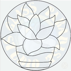 Potted Succulent Stained Glass Pattern PDF Digital File - Etsy
