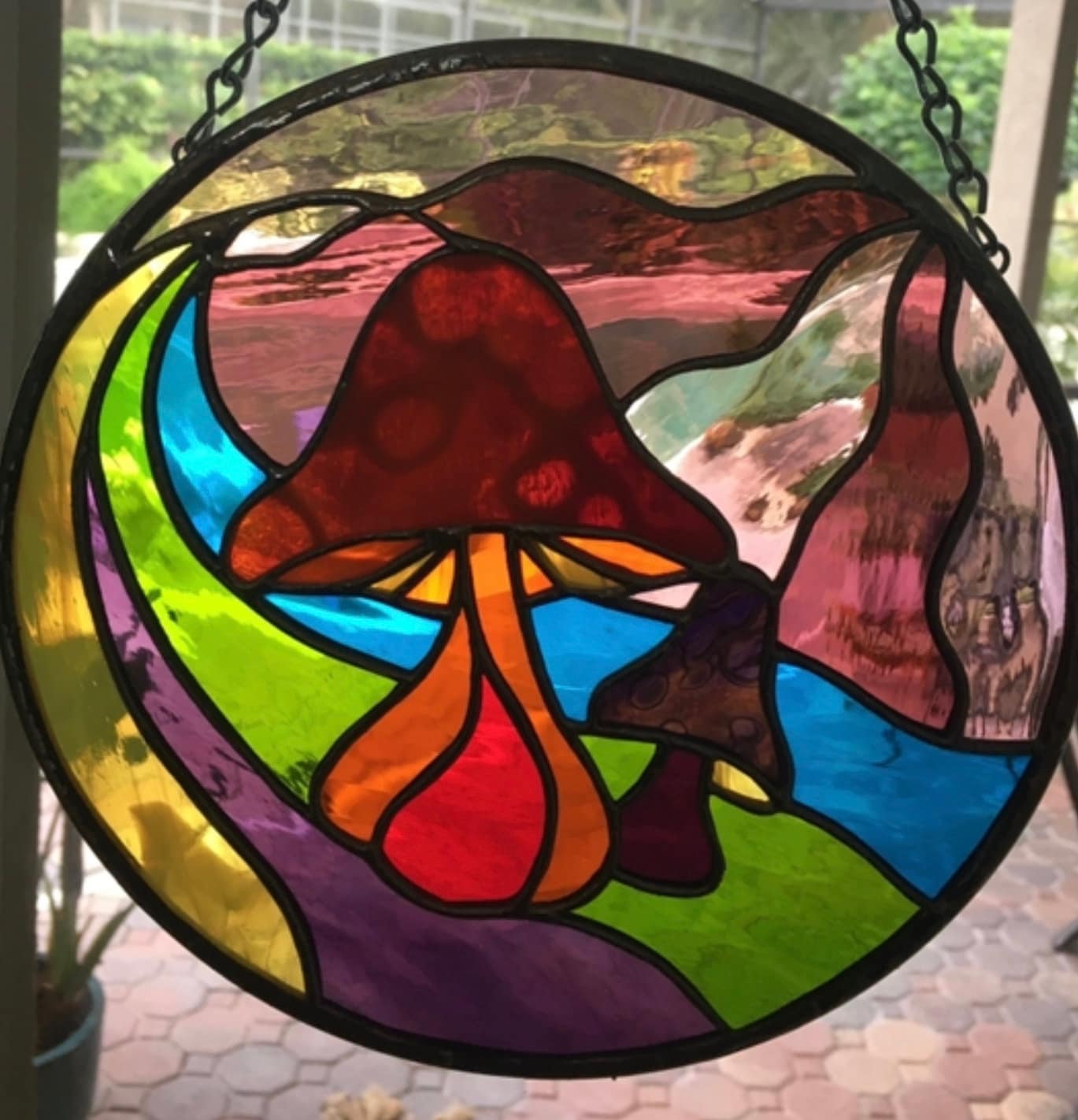 Funky Mushroom Stained Glass Pattern Pdf Digital File Etsy