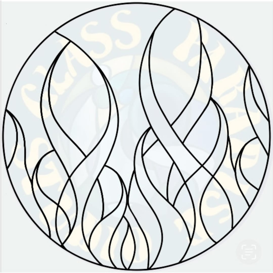 Fire Stained Glass Pattern PDF/PNG Digital File - Etsy
