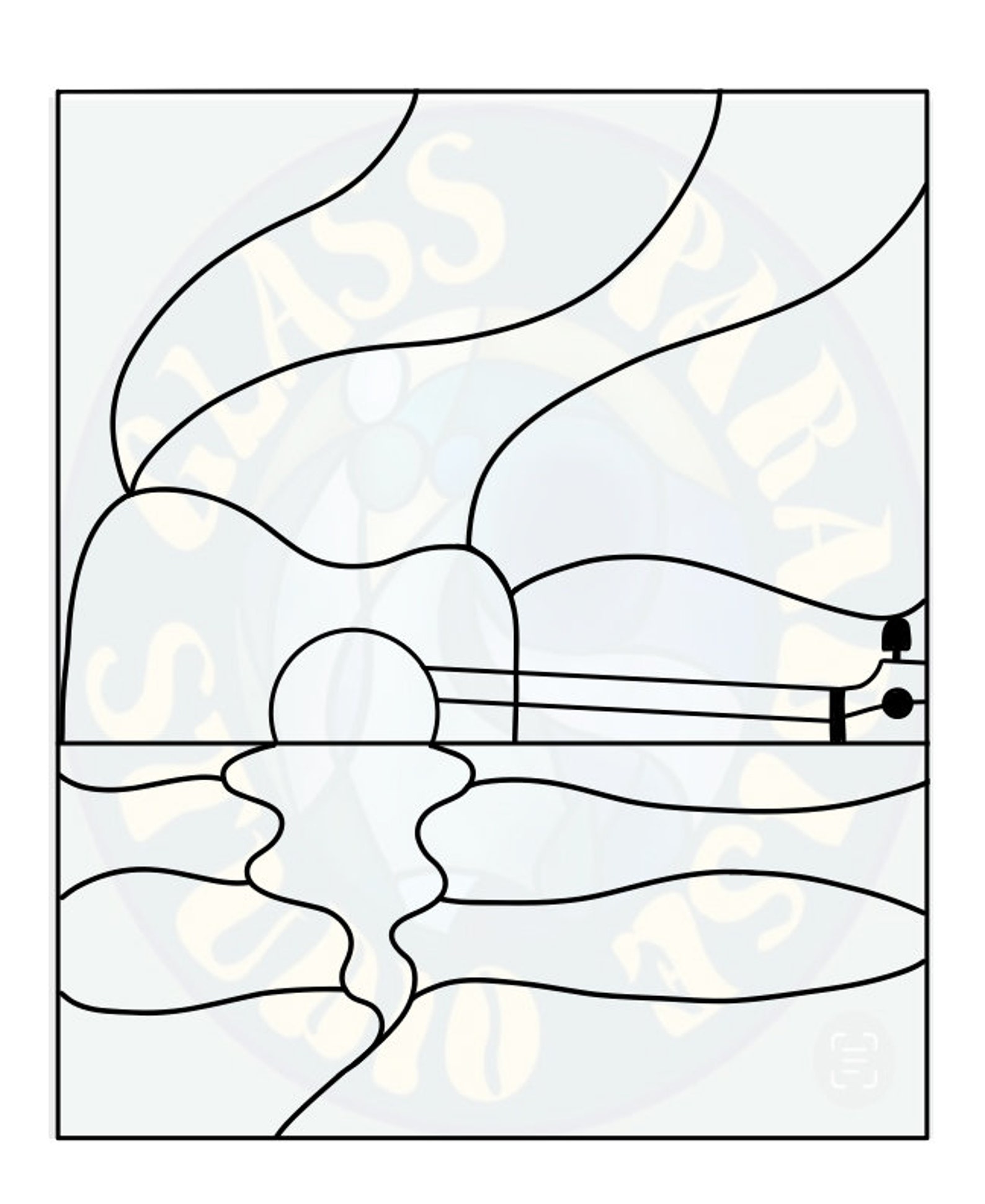 Guitar Sunset Stained Glass Pattern PDF, PNG Digital File - Etsy