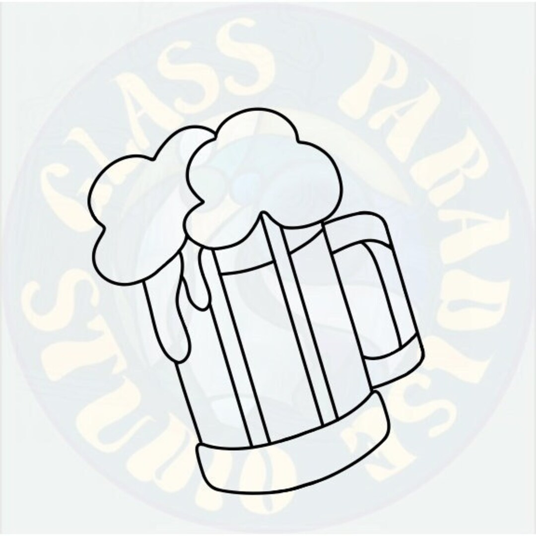 Beer Mug Stained Glass Pattern PDF Digital File - Etsy