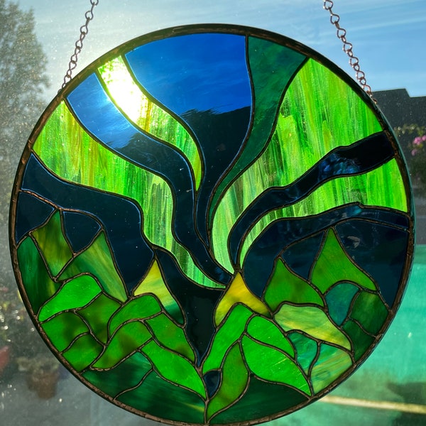 Northern Lights Stained Glass Suncatcher - Etsy