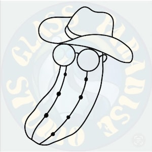 2 Versions Cowboy Pickle Stained Glass Pattern Pdf Digital File ...