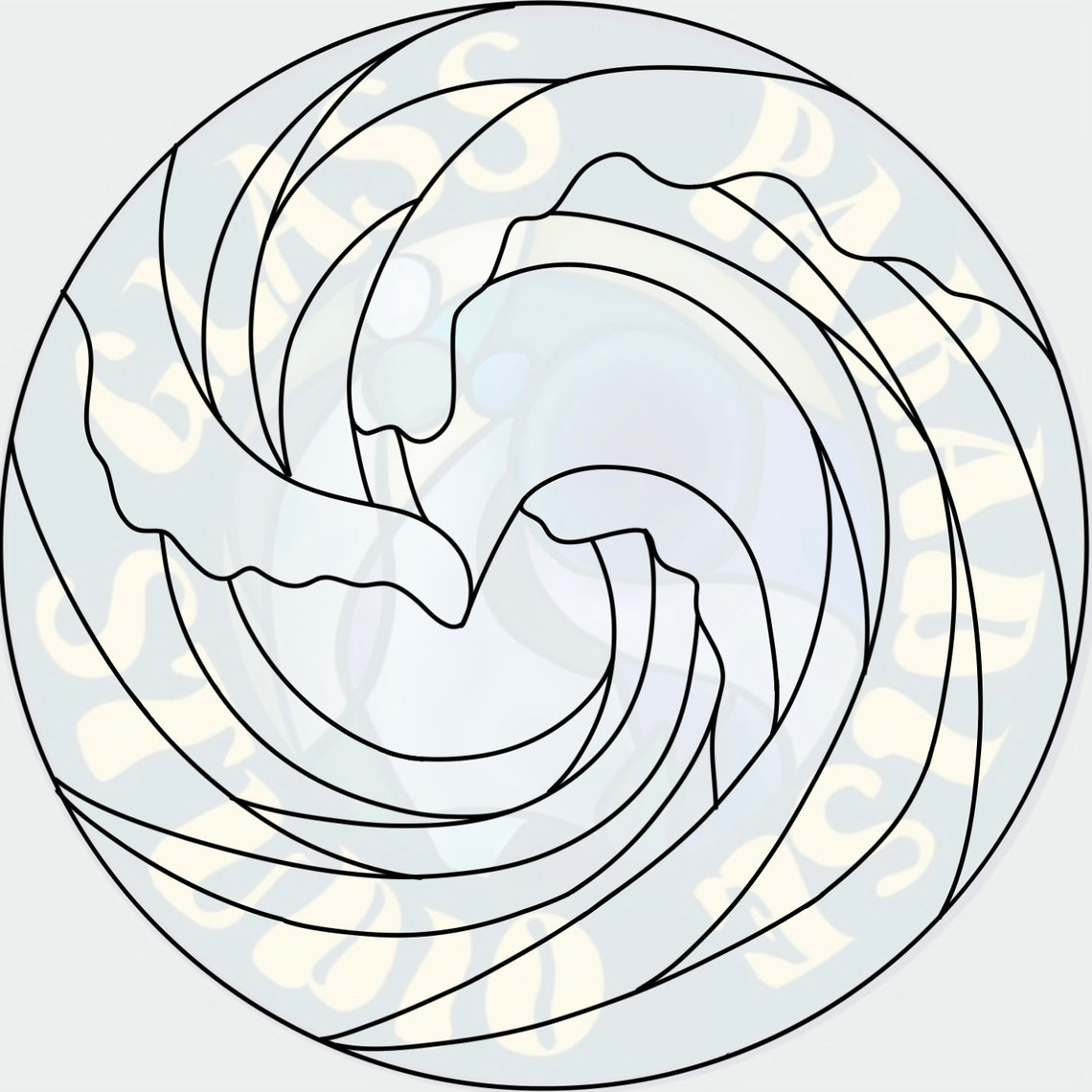 Waves Stained Glass Pattern PDF PNG Psd and Jpg Digital - Etsy