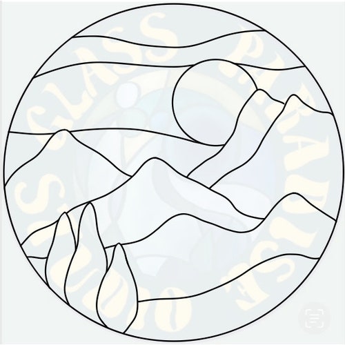 The Wave Stained Glass Pattern PDF PNG Digital File - Etsy