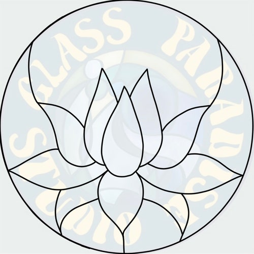 Lotus Stained Glass Pattern PDF Digital File - Etsy