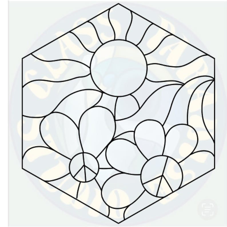 Retro Fun Stained Glass Pattern PDF/PNG Digital File - Etsy