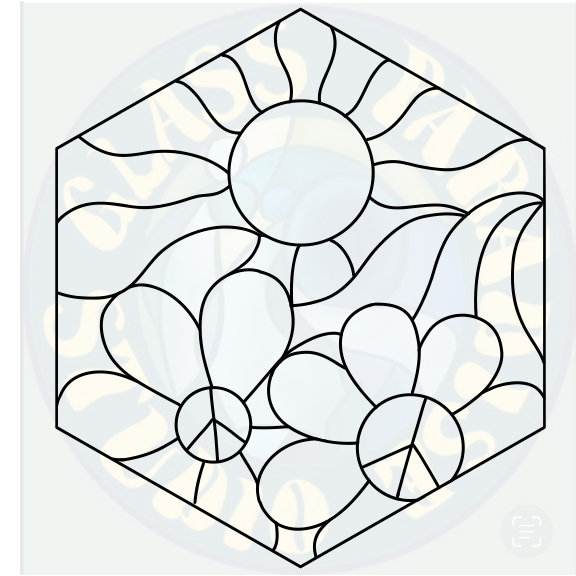 Retro Fun Stained Glass Pattern PDF/PNG Digital File - Etsy