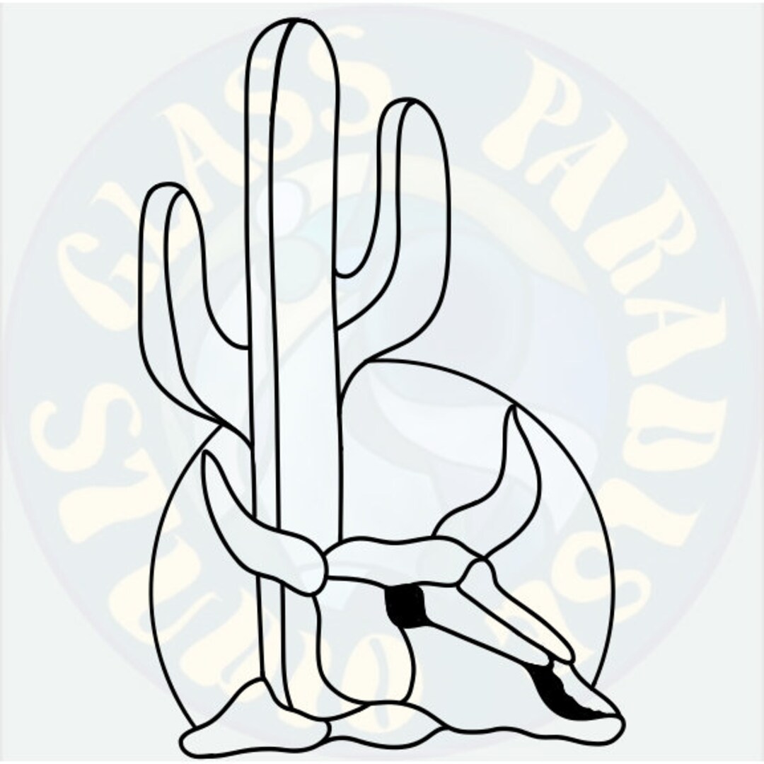 Desert Scene Sun Catcher Stained Glass Pattern PDF Digital File - Etsy