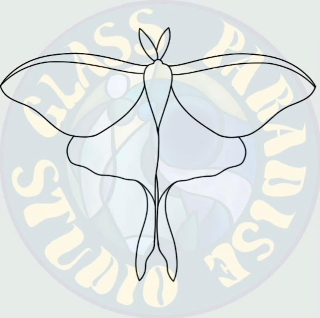 Simple Luna Moth Stained Glass Digital File PDF, Jpeg, Psd, Svg & PNG ...