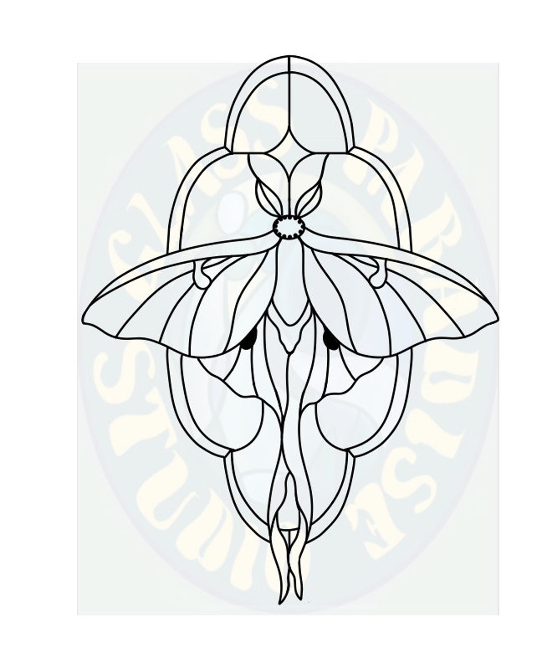 Nouveau Luna Moth Stained Glass Pattern PDF Digital File - Etsy
