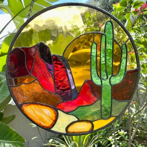 Desert Cactus #2 Stained Glass Pattern PDF Digital File - Etsy