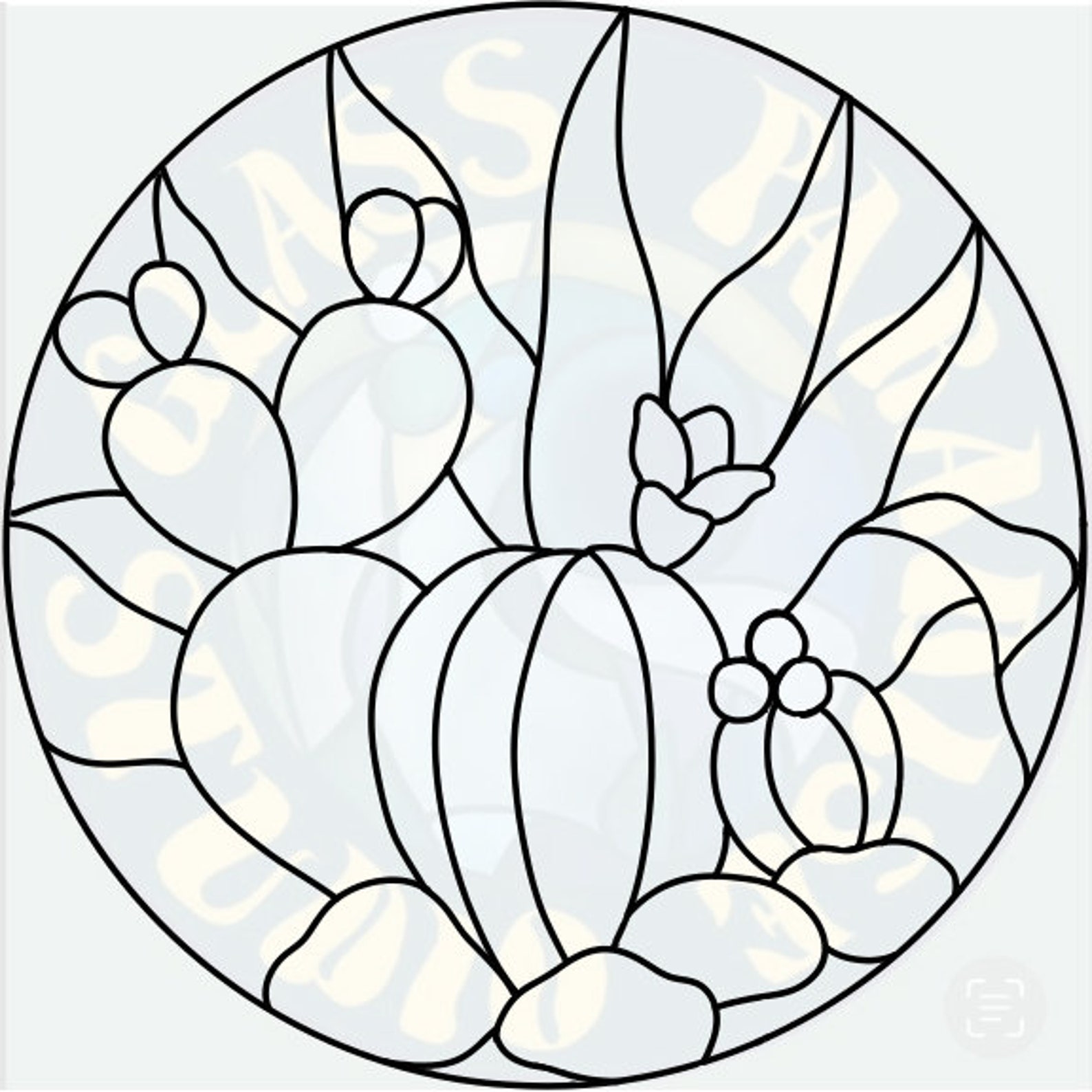 Cacti Cluster Stained Glass Pattern PDF/PNG Digital File - Etsy