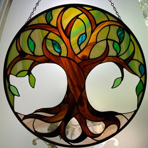 Tree of Life 2 Stained Glass Pattern PDF Digital File | Stained Glass ...