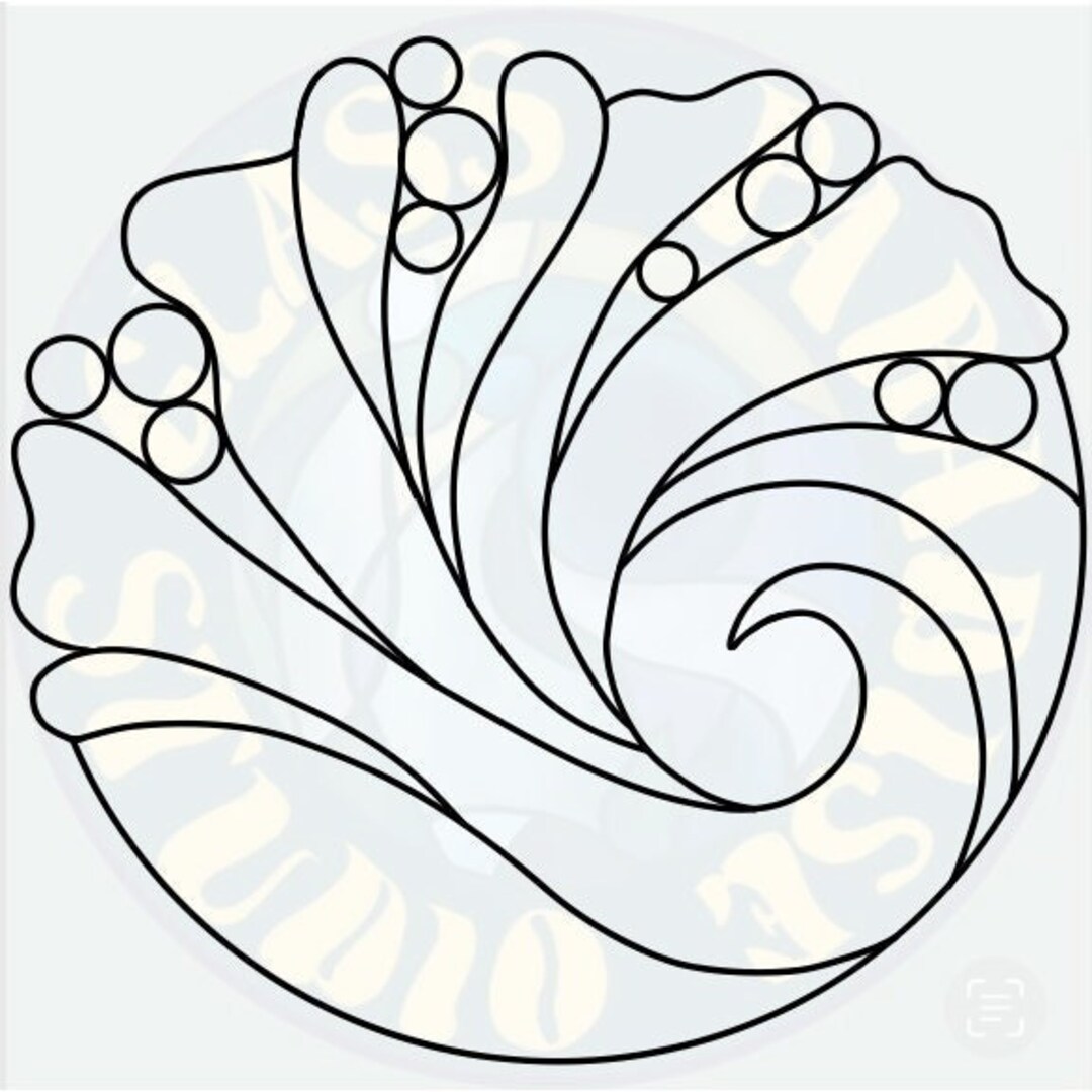 Wave Splash Stained Glass Pattern Pdf Png Digital File Etsy