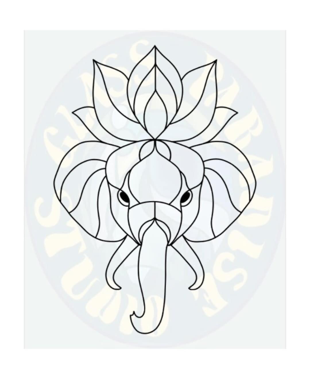Elephant Stained Glass Pattern PDF Digital File - Etsy