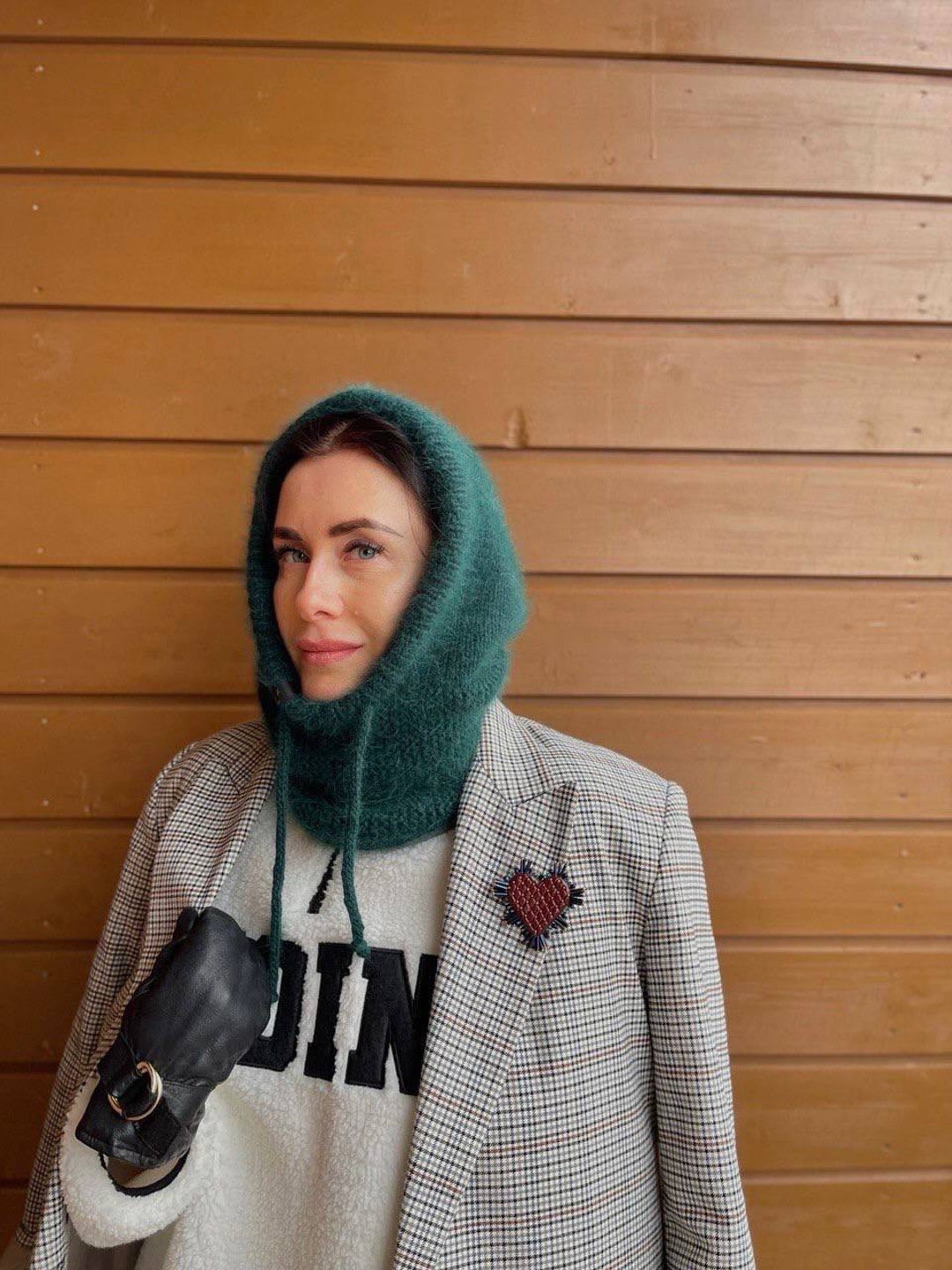Green Wool Balaclava Hood: Knitted Winter Face Mask - Etsy