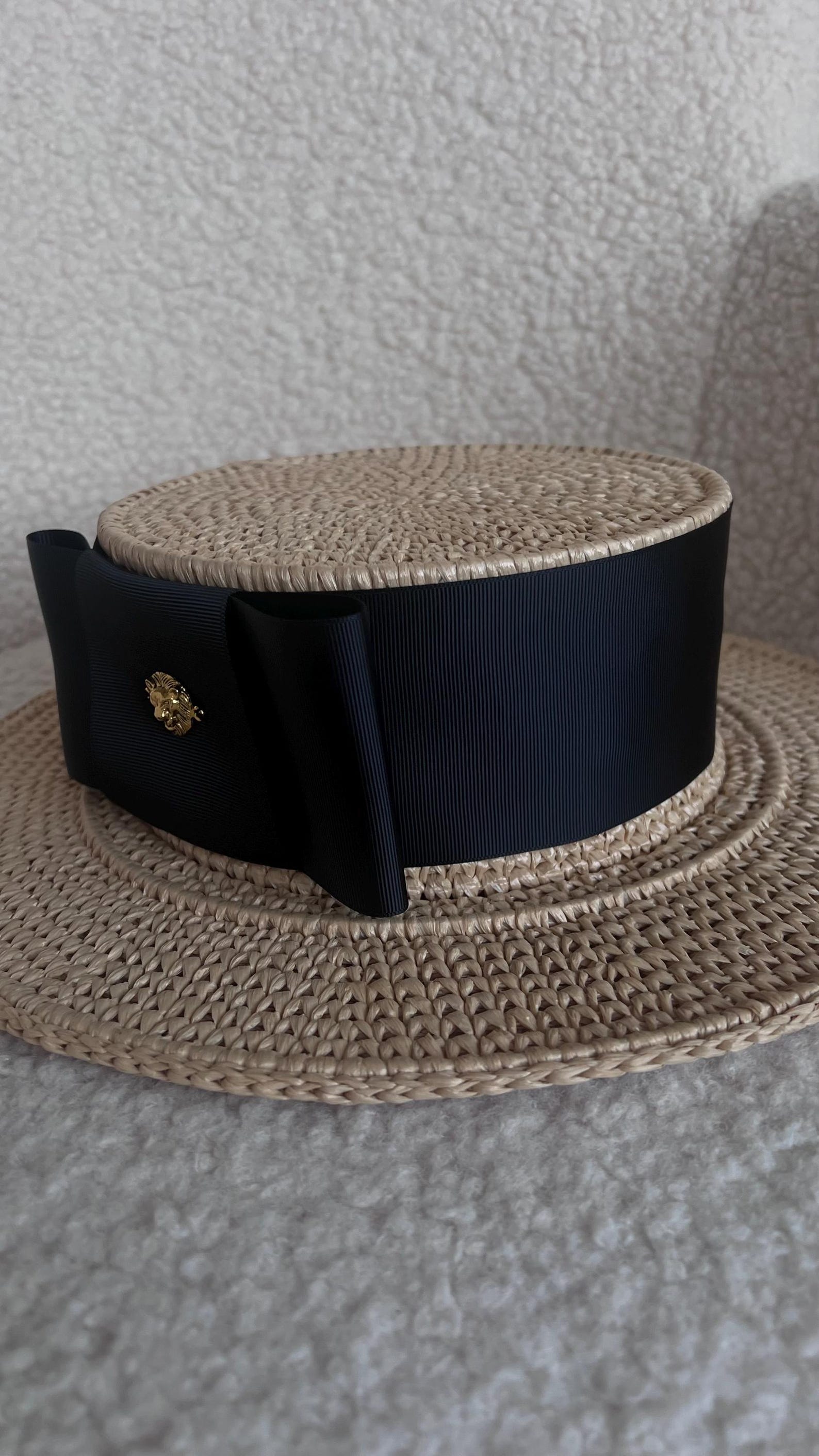 Khaki Hat Canotier Hat Boater Hat Women Flat Brim Straw Sun Hat Beach ...