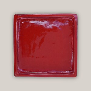 Handcrafted Bright Red Square Ceramic Plant Saucer: Protective Finish ...