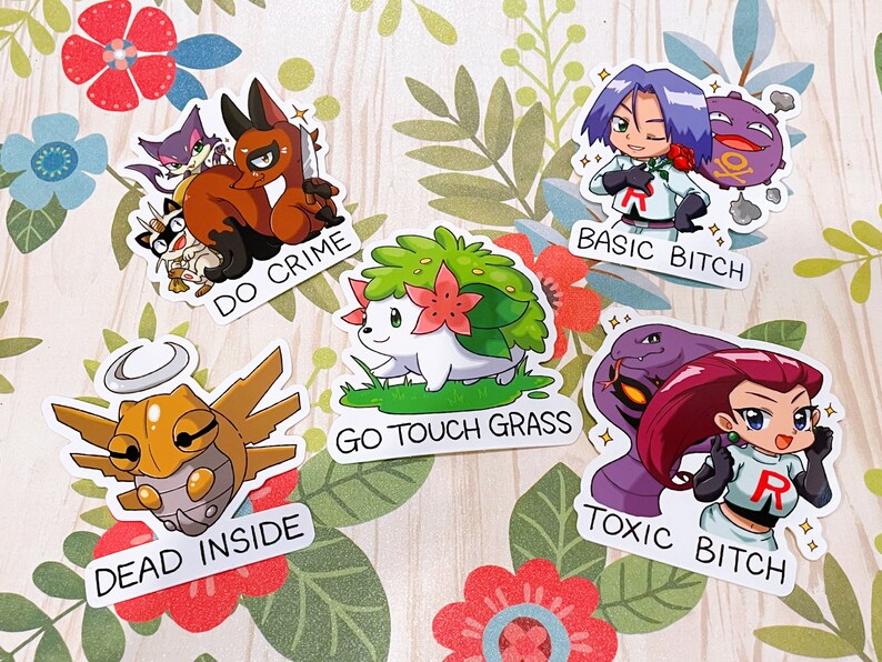 Aggressive Pokémon Stickers 5.0 SET - Etsy