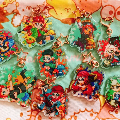Splatoon Inspired Acrylic Keychains - Etsy