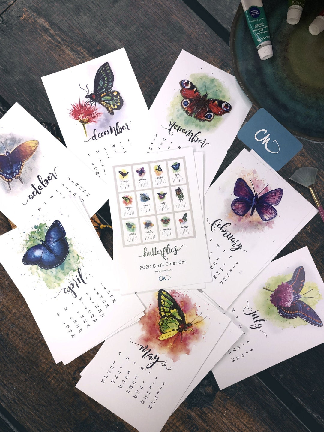 2020 Butterflies Desk Calendar - Etsy