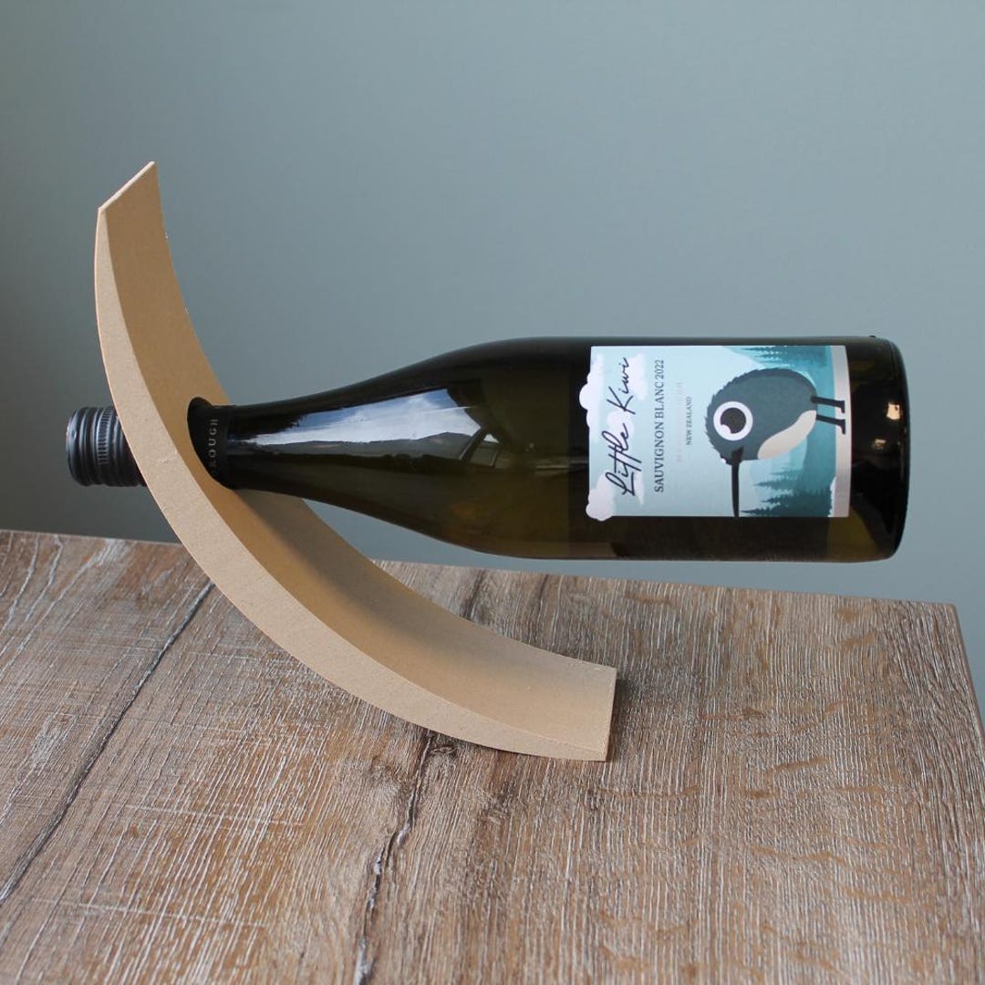 Curved Floating Wine Bottle Holder Balance Made From Wood Eco Material ...