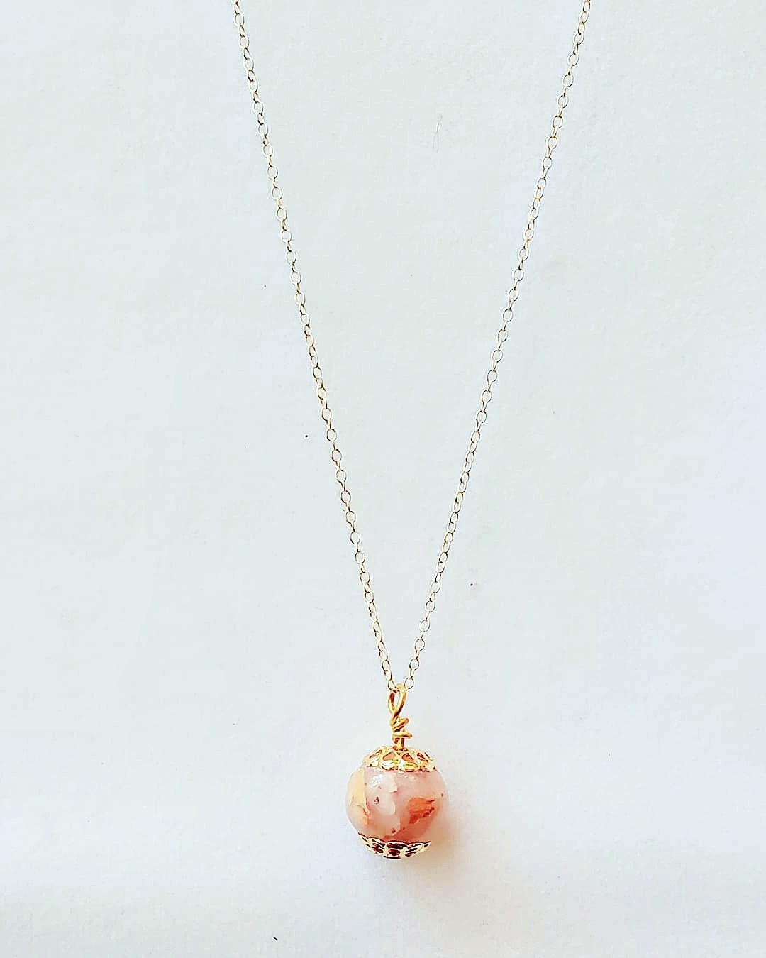 Handmade Floral Rose Bead Necklace - Etsy