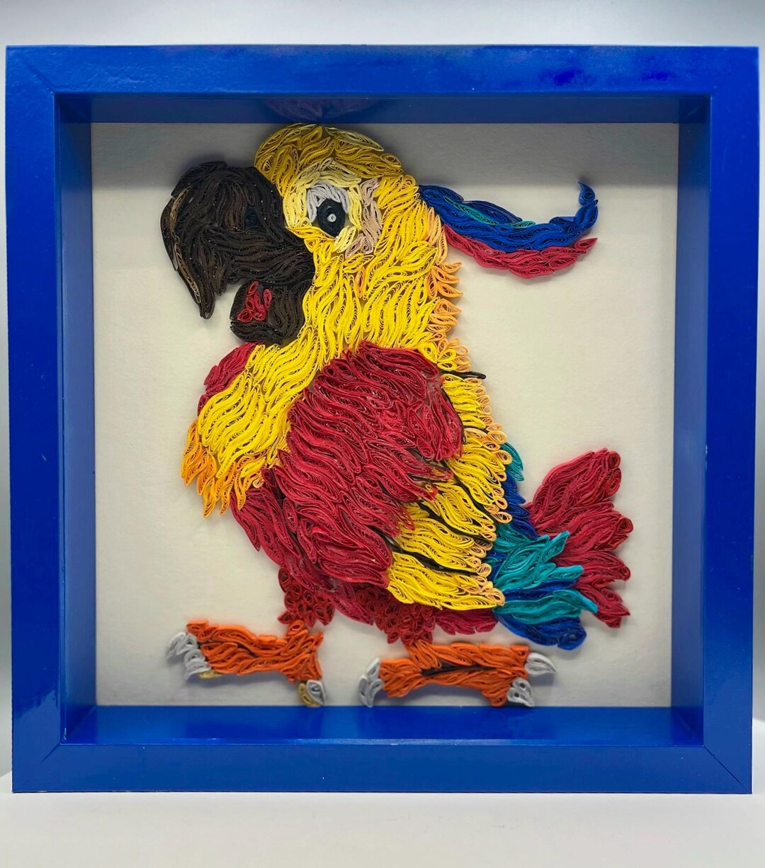 Exotic Parrot 3D Quilled Paper Wall Art - Framed Shadow Box | NURSERY ...