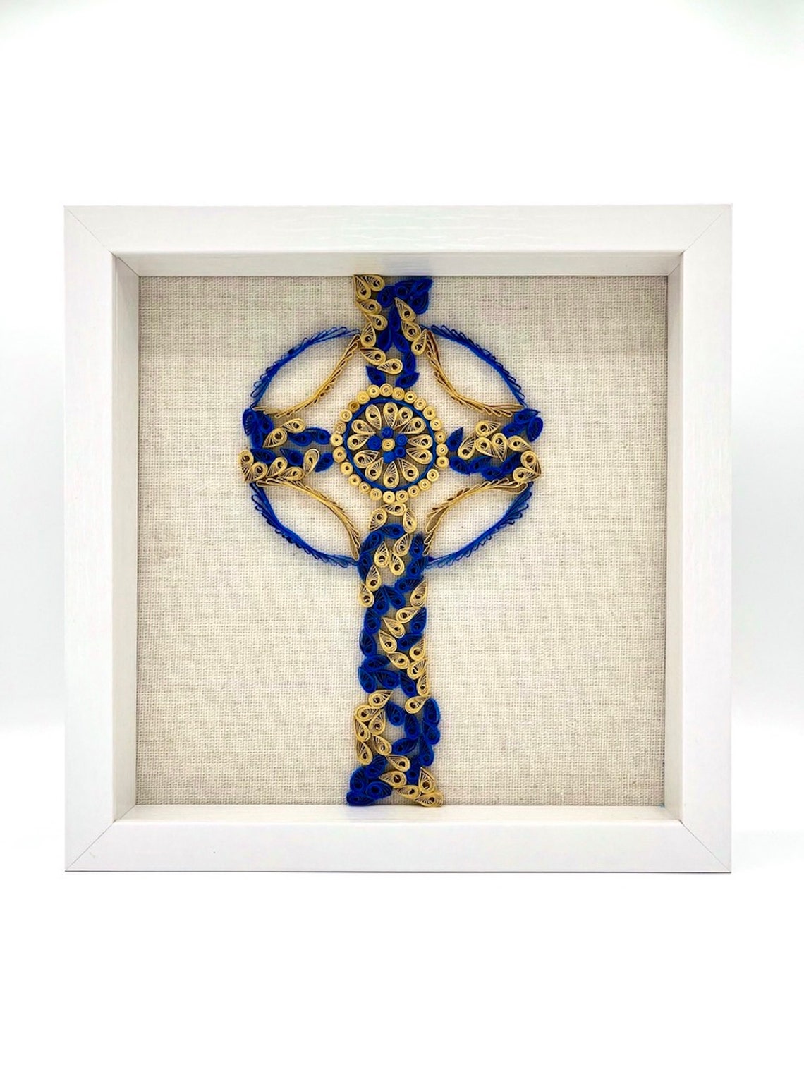 Celtic Cross Quilled Paper Wall Art - Framed Shadow Box 9"x9" | EASTER ...