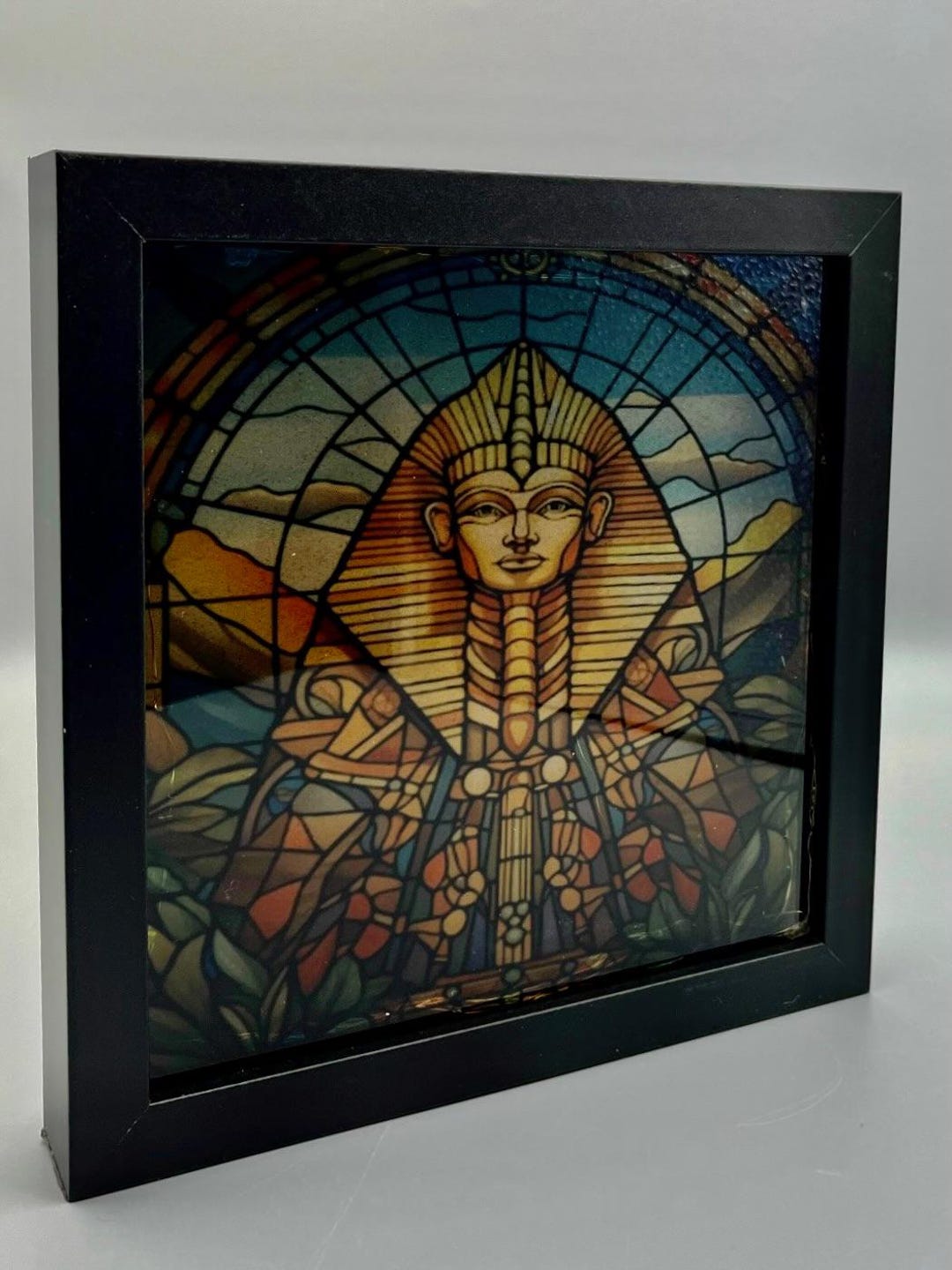 Sphinx Stained Glass Shadow Box Art With Battery-powered Lights (style ...