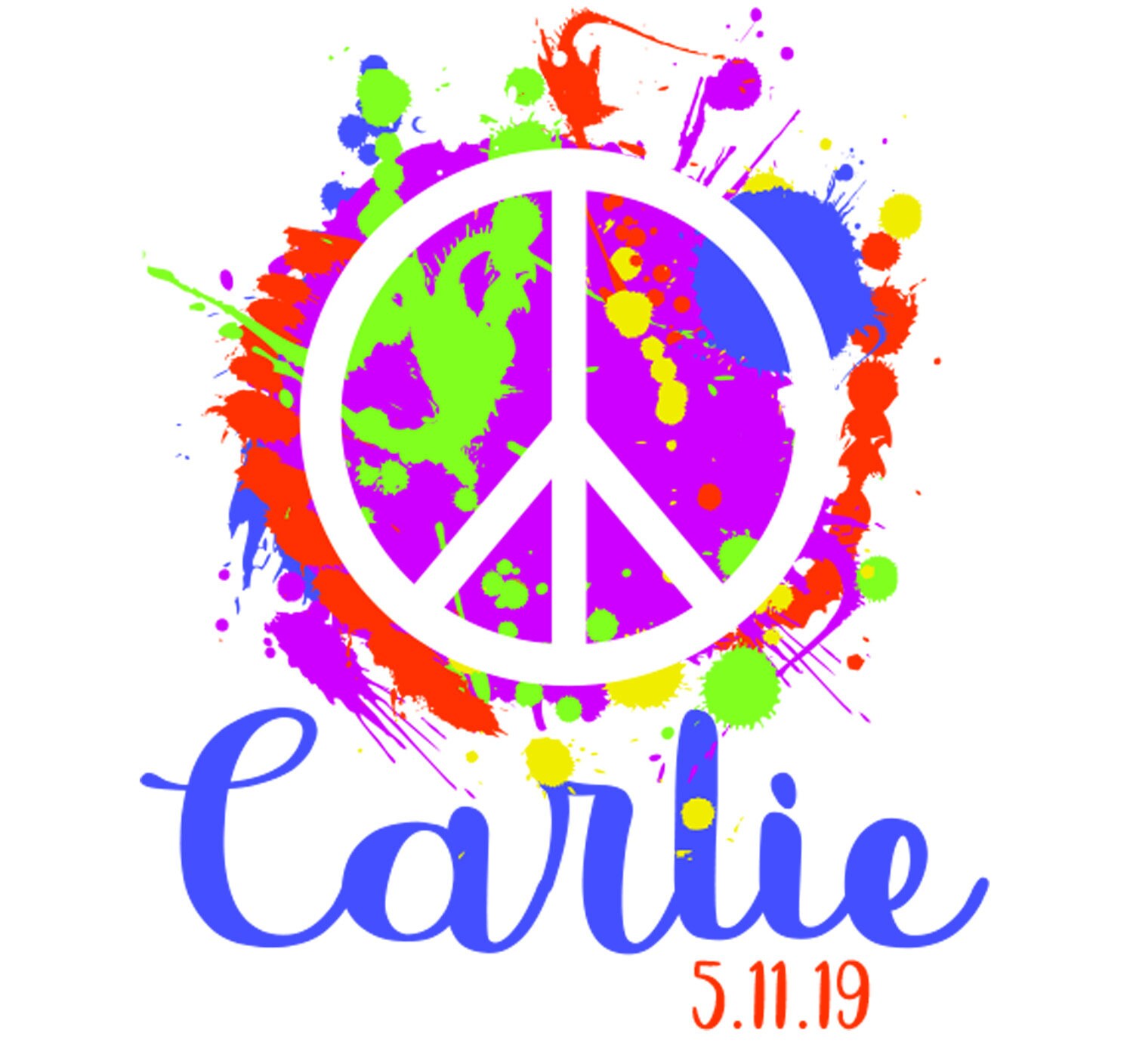 Peace Sign Splatter - Etsy