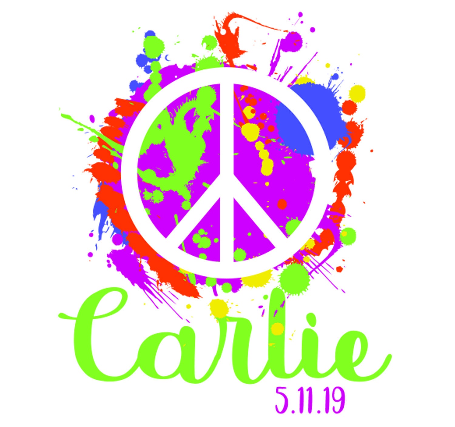Peace Sign Splatter - Etsy