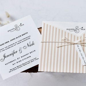 WEDDING INVITATION Simple Wedding Invitation White Invitation Bag ...
