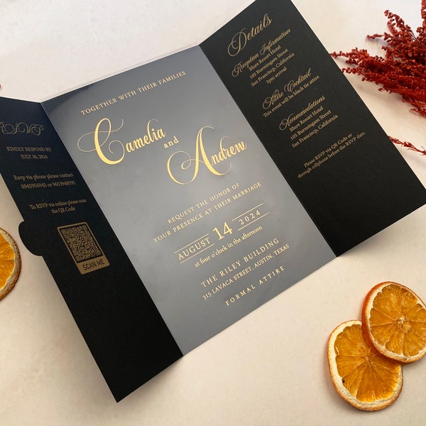 Gold Foil Invitation - Buy Online - Etsy