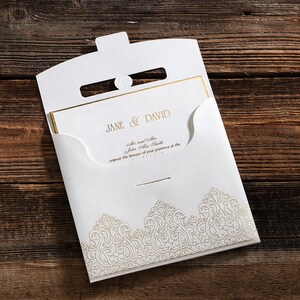 WEDDING INVITATION White Invitation Gold Invitation Simple Invitation ...